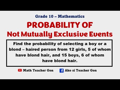 Probability of Not Mutually Exclusive Events - GRADE 10 Probability and ...