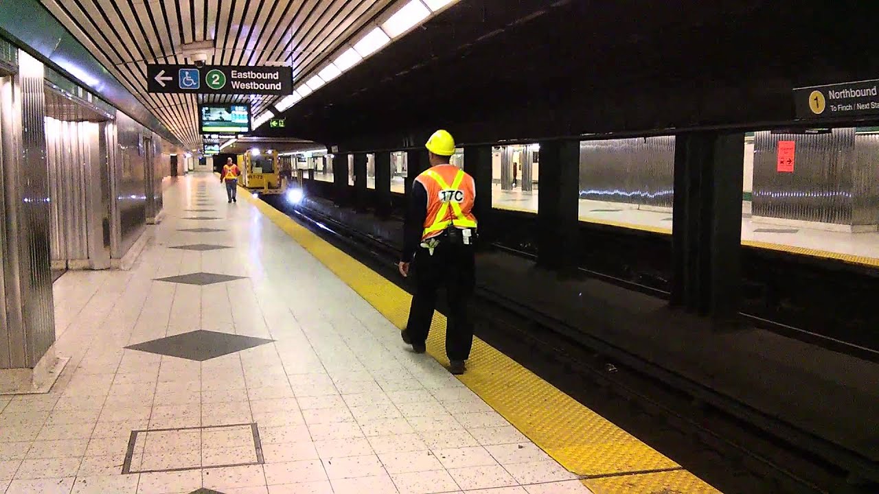 TTC Work Train Passing through Bloor-Yonge - YouTube