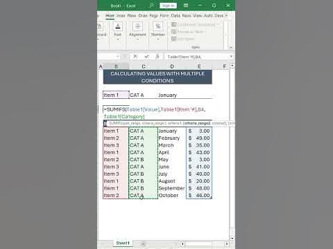 Microsoft Excel SUMIFS Function - YouTube