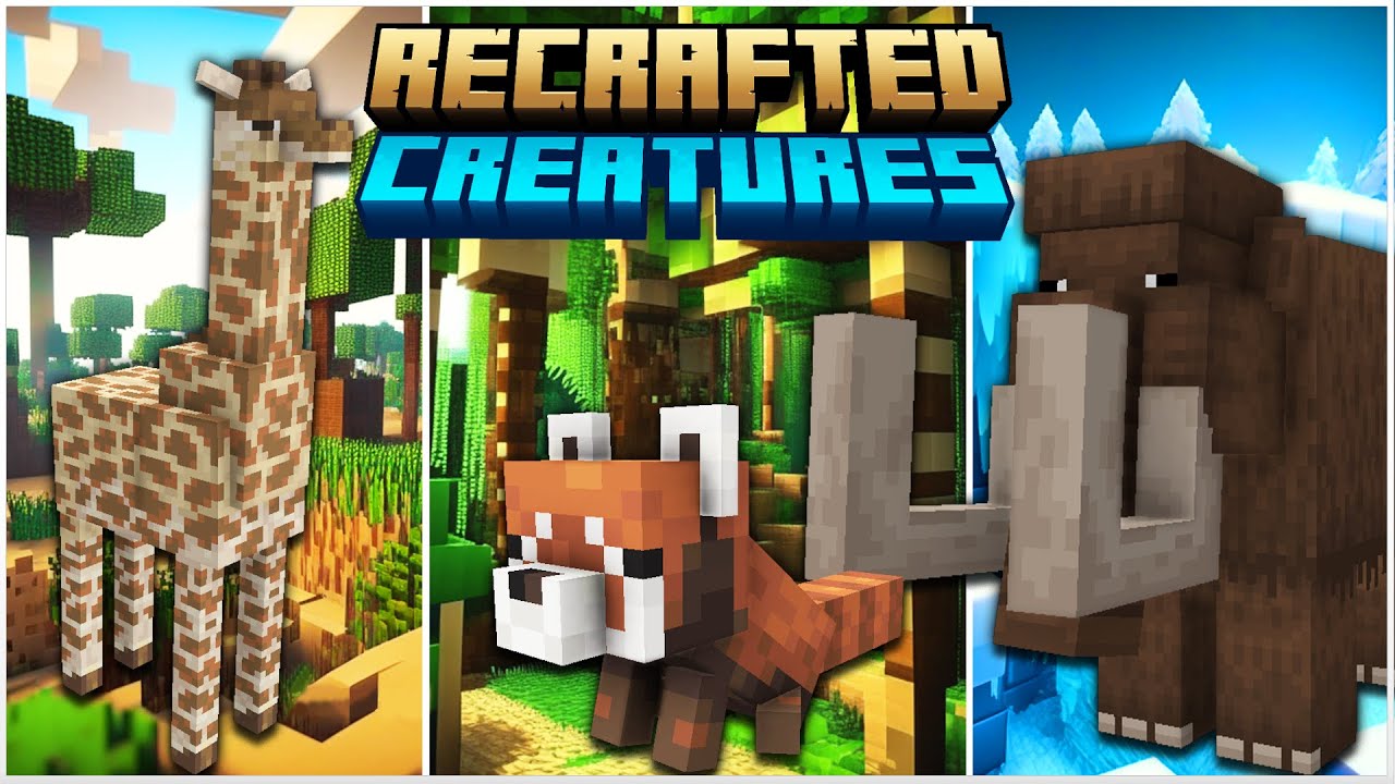 MINECRAFT: RECRAFTED CREATURES MOD | MOD DE ANIMAIS COM MAMUTE,GIRAFA ...