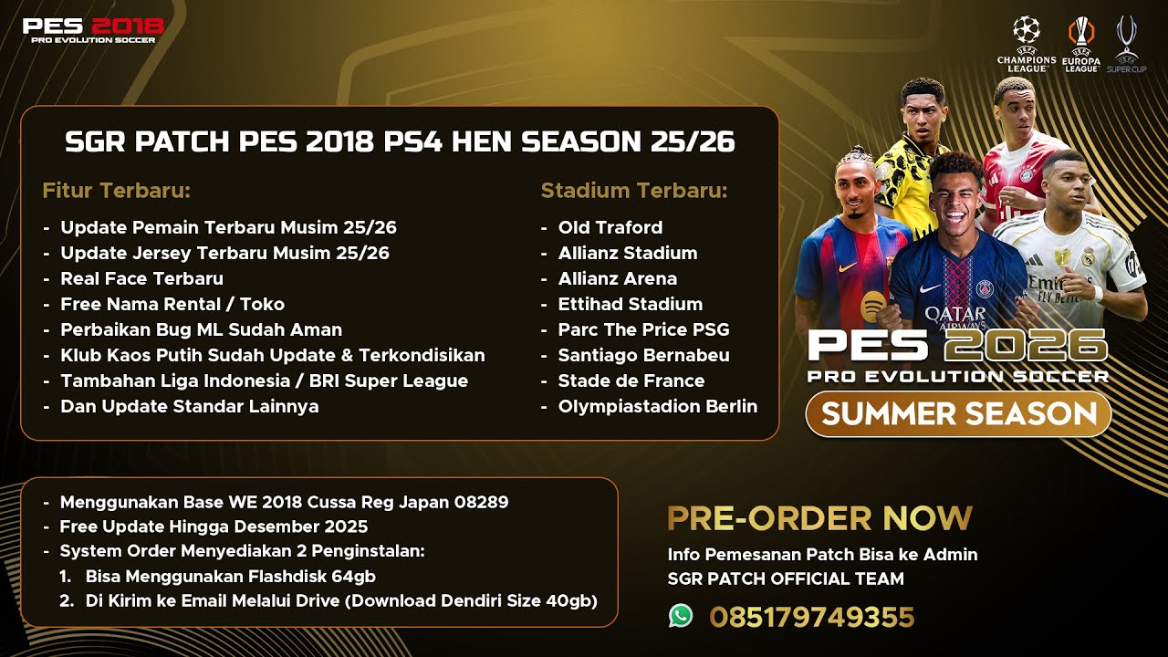 PES18 PS4 HEN SGR PATCH ROAD TO FINAL UPDATE !!!! - YouTube