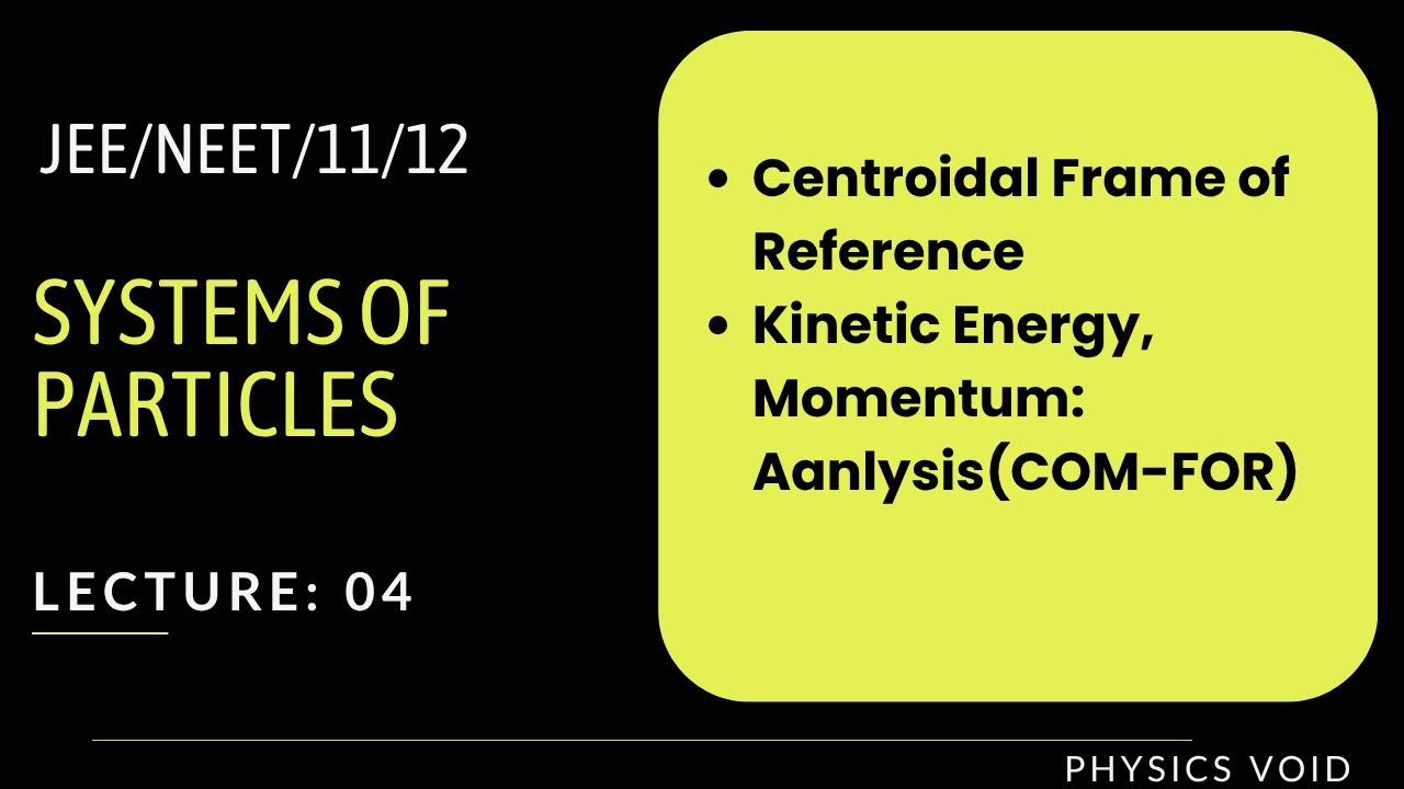 Systems of Particles I Lecture 04 ( Centroidal Frame) I JEE I NEET I 11 ...