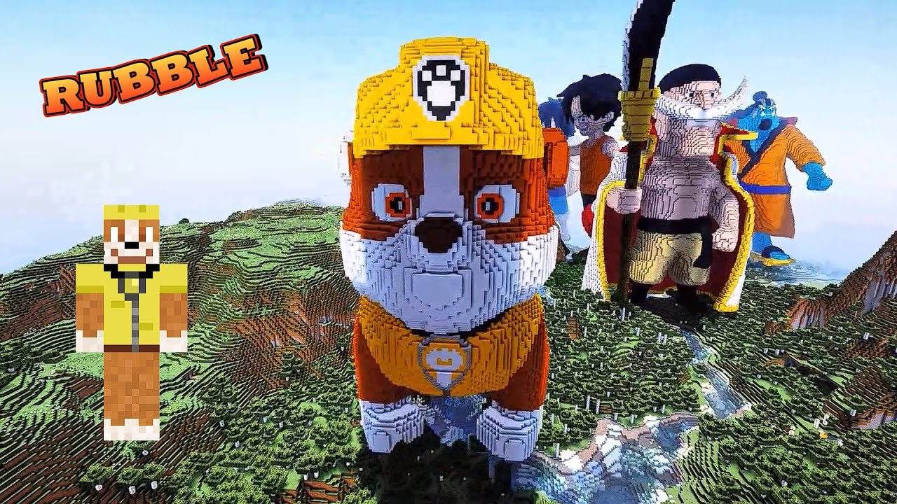 Rubble (Paw Patrol) Minecraft Build Challenge! - Animation - YouTube