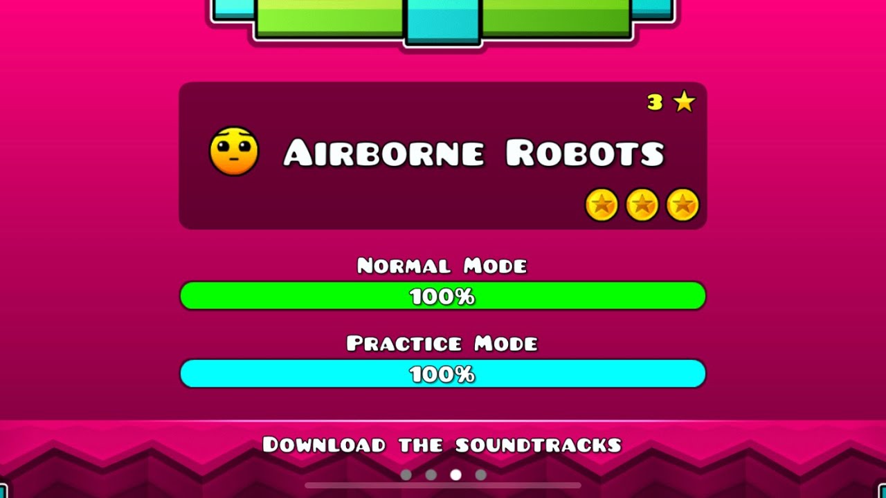 Geometry Dash Meltdown: Airborne Robots all coins - YouTube