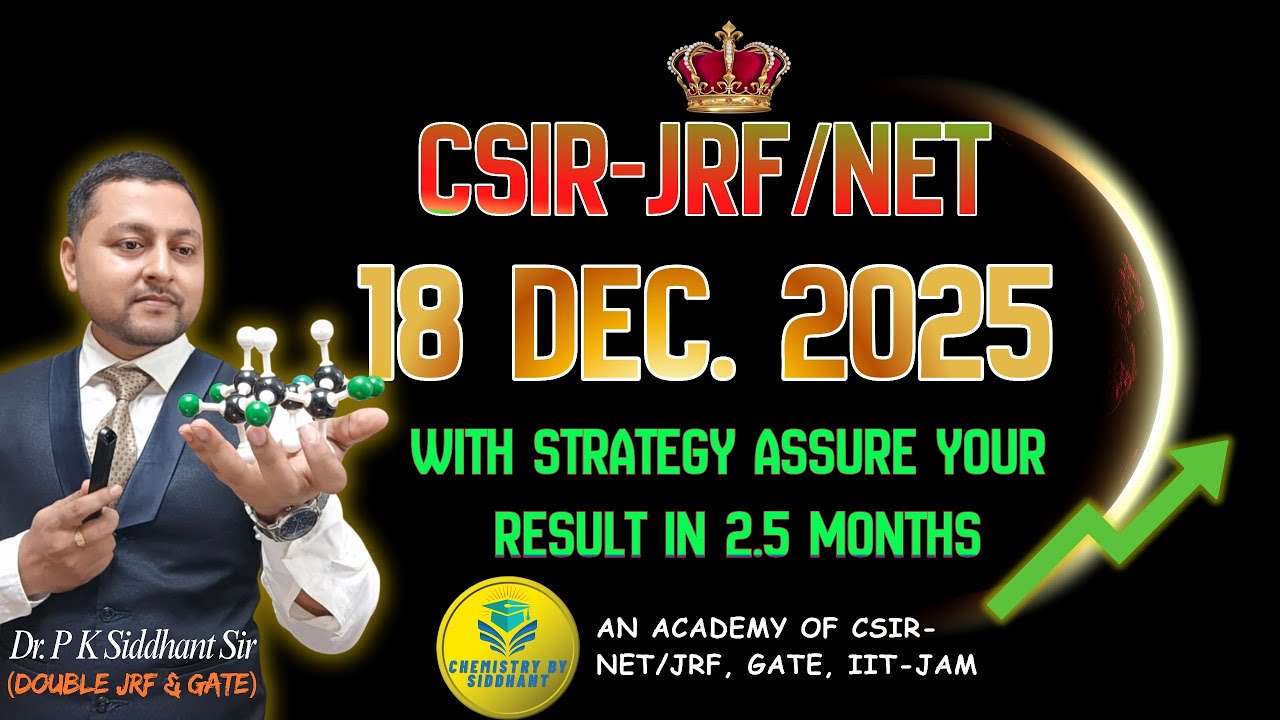 CSIR-JRF/NET 18 Dec. 2025. With Strategy Assure your Result in 2.5 ...