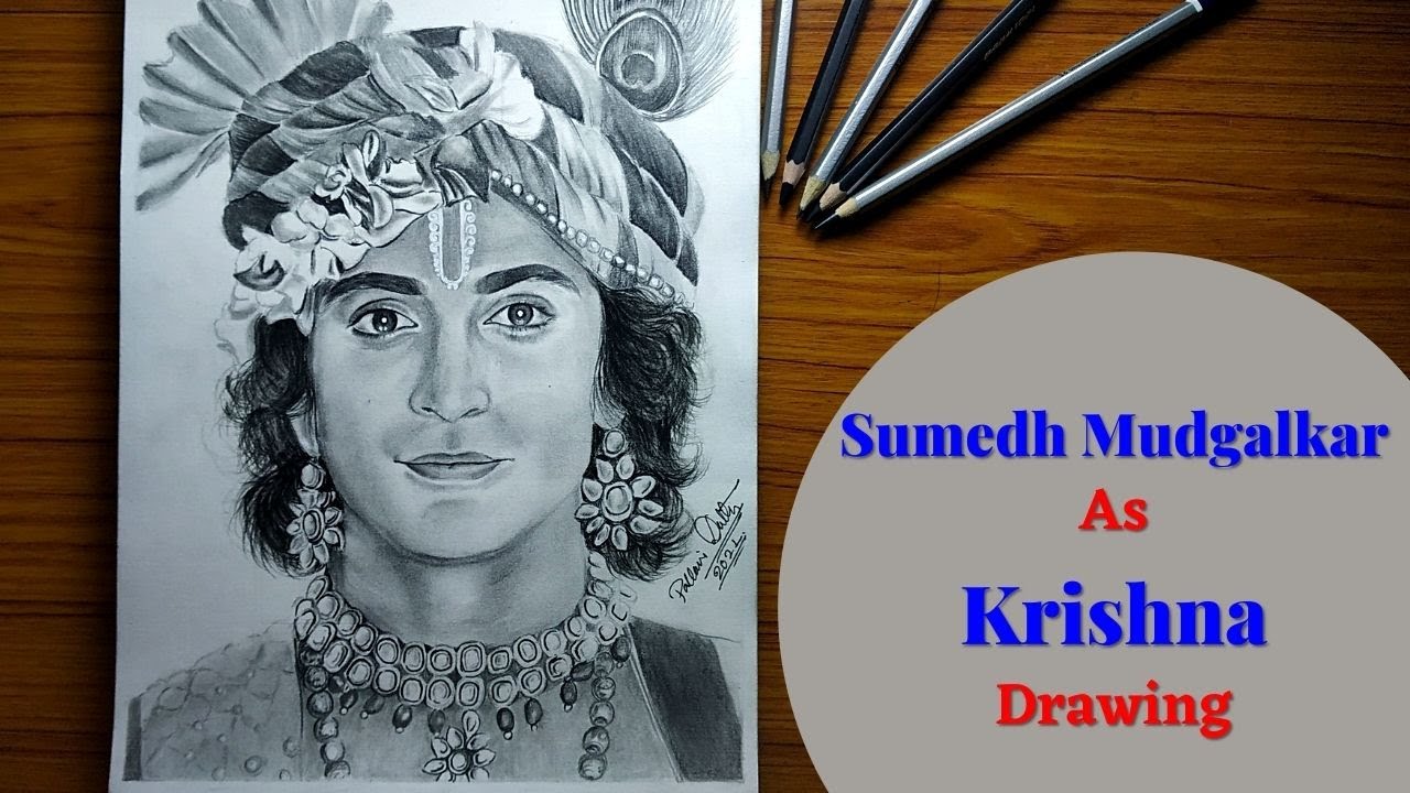 | Drawing Of Sumedh Mudgalkar As Krishna | - YouTube