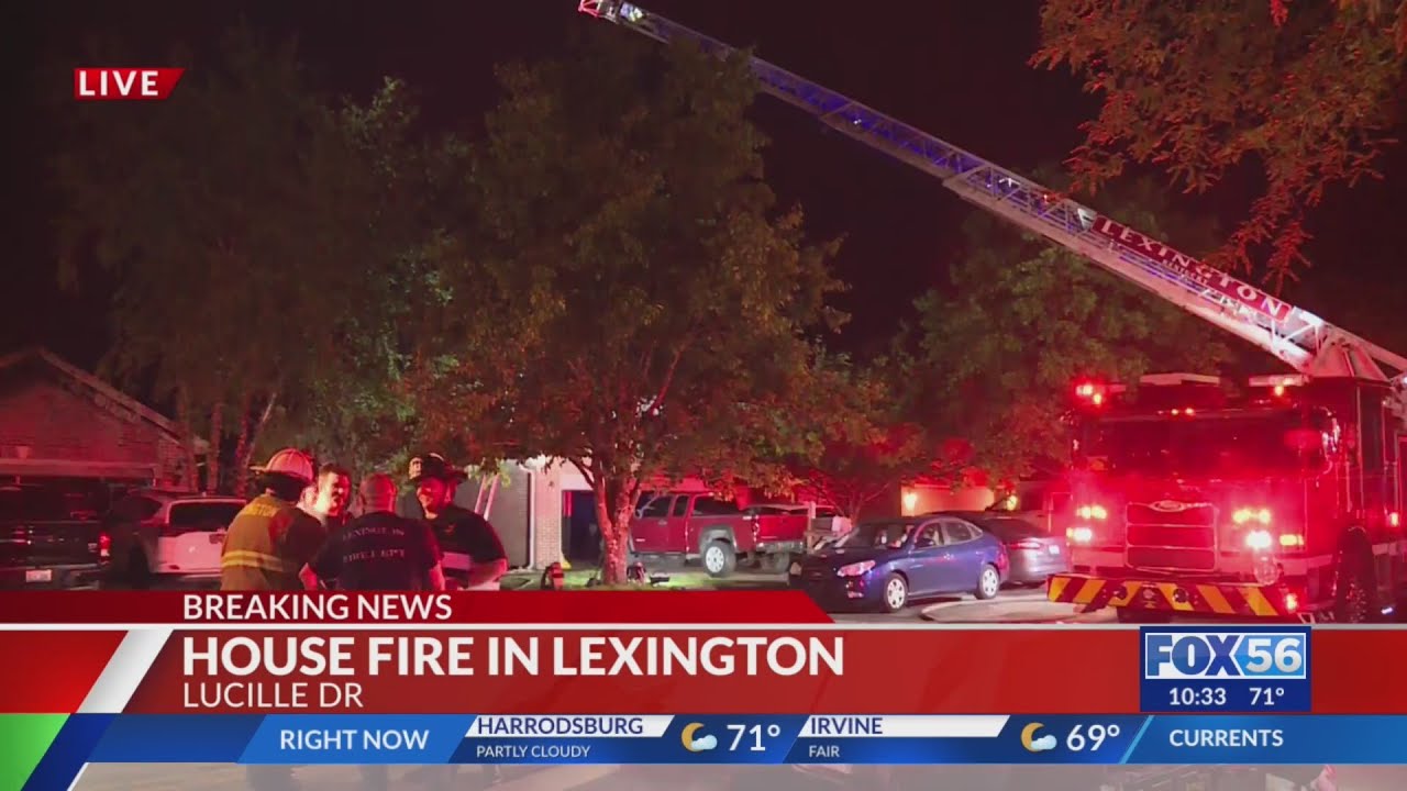 Lexington firefighters battling house fire on Lucille Drive - YouTube