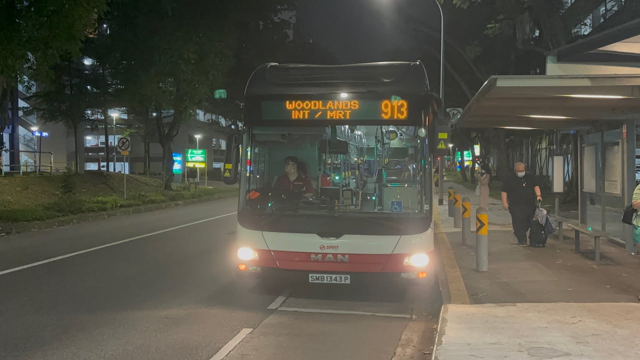 SMRT Buses MAN NL323F A22 (Batch 2) SMB1343P on Feeder 913 departing ...