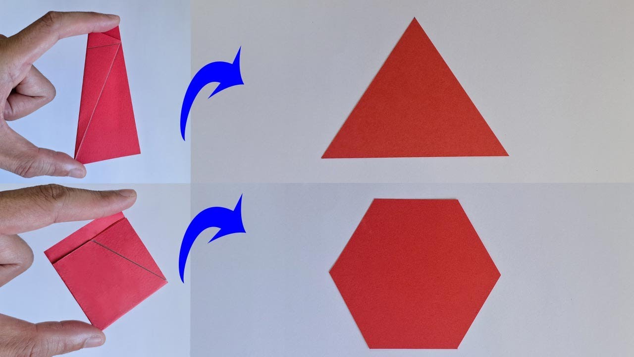 Cut Equilateral Triangles, Regular Hexagons | Cut Paper Easy - YouTube
