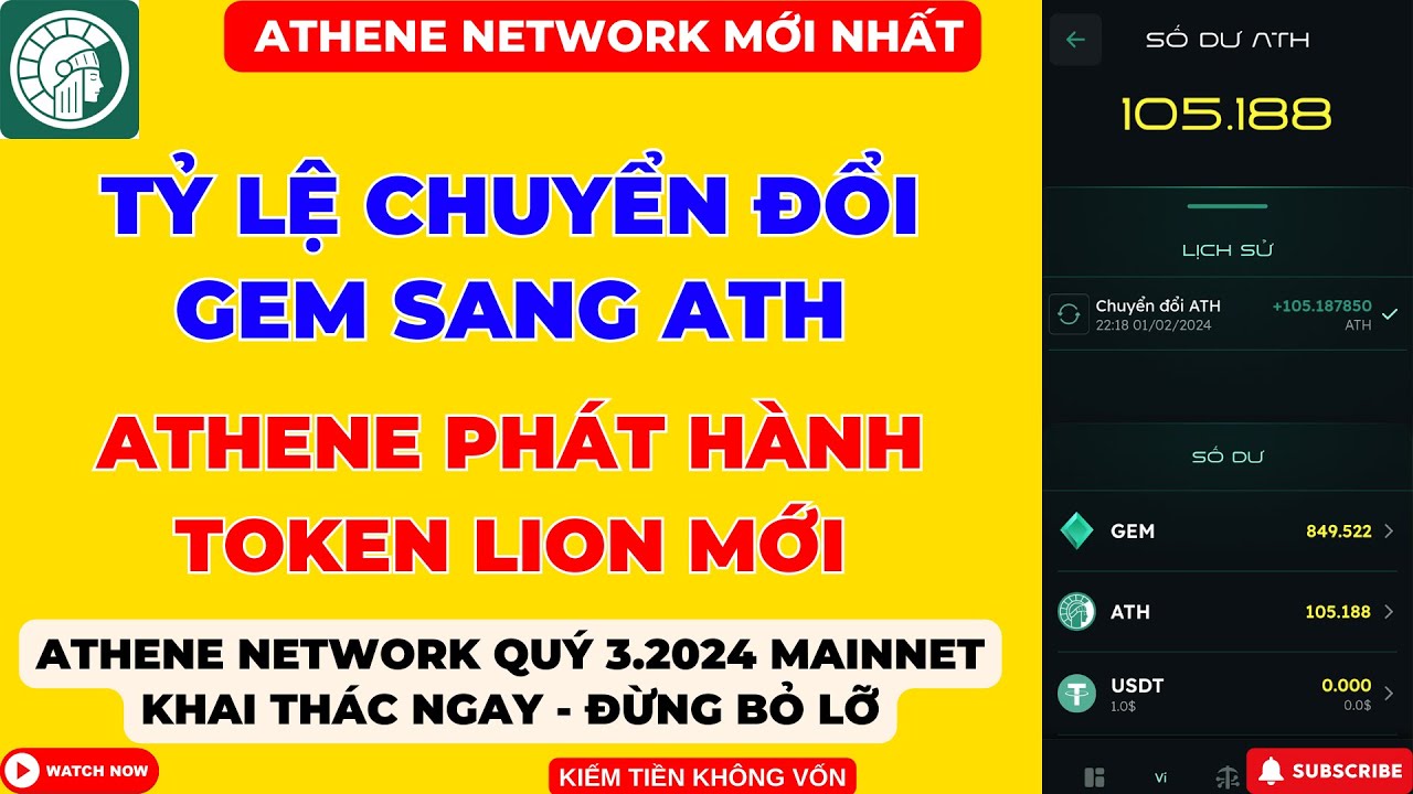 Athene Network Mới Nhất - Tỷ Lệ Chuyển Đổi GEM Sang ATH - Athene Phát ...