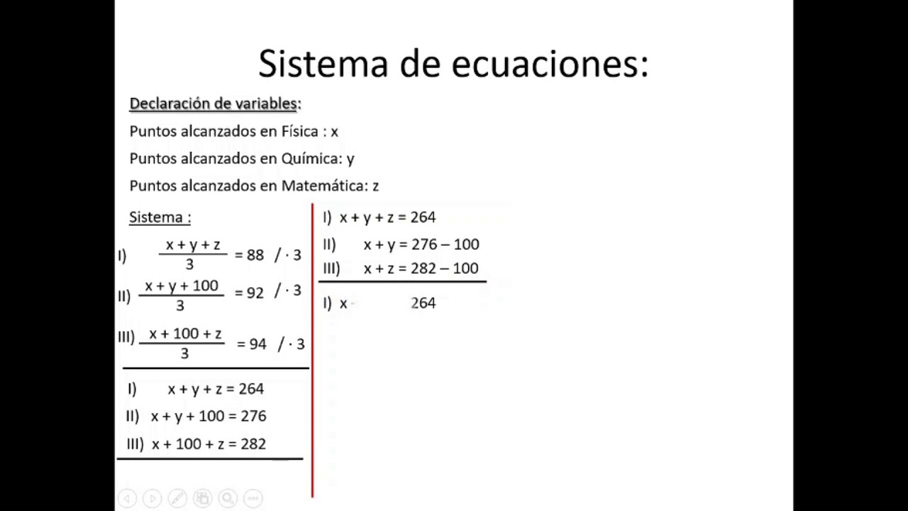 Solución de un Sistema de tres Ecuaciones Lineales con tres Variables ...