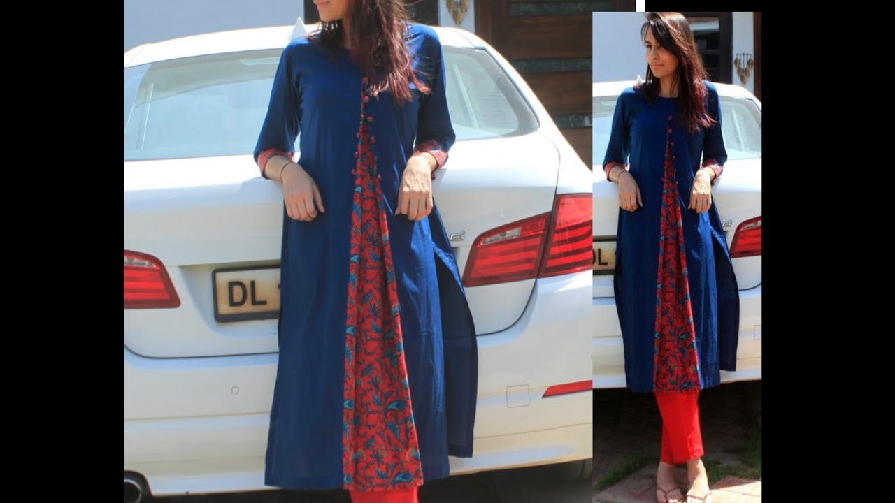 Front Slit Pleated Kurta Drafting, Cutting and Making | DIY - YouTube