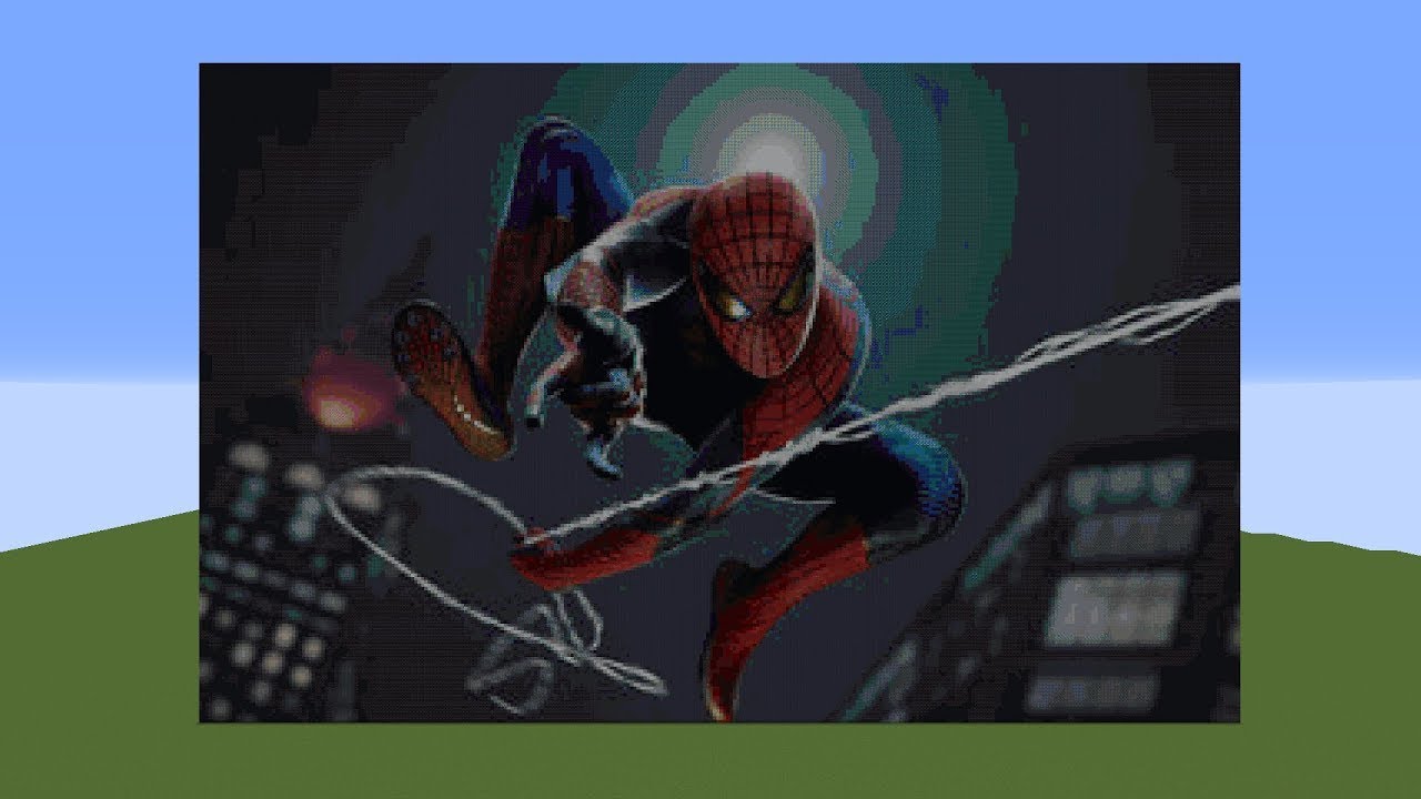Minecraft Largest SUPERHERO Pixel Art Creations - YouTube