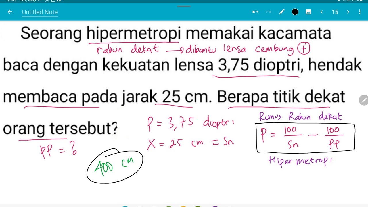 menghitung titik dekat penderita hipermetropi punctum proximum rabun ...