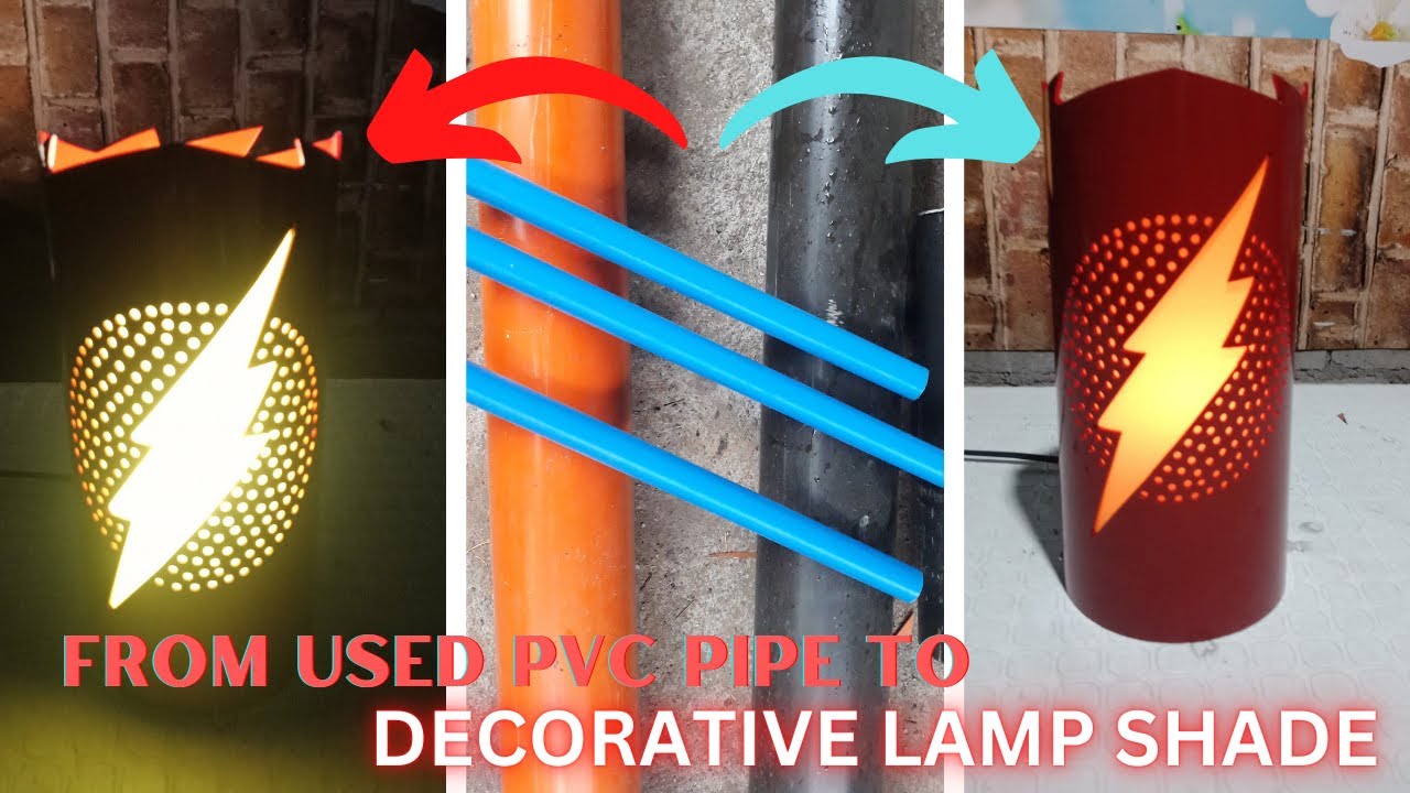 FLASH Design Lampshade from PVC pipe/Decorative Lamp/Personalized Lamp ...