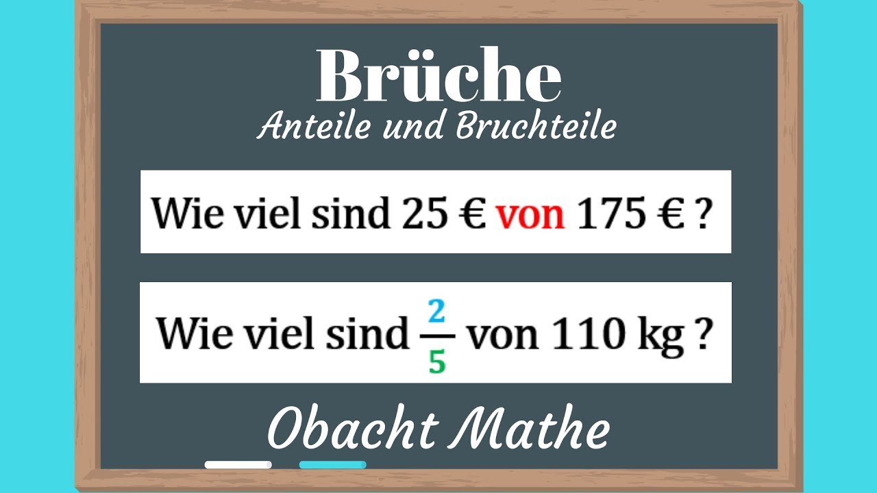 Was sind ANTEILE und BRUCHTEILE bei Brüchen | Bruchrechnung | schnell ...