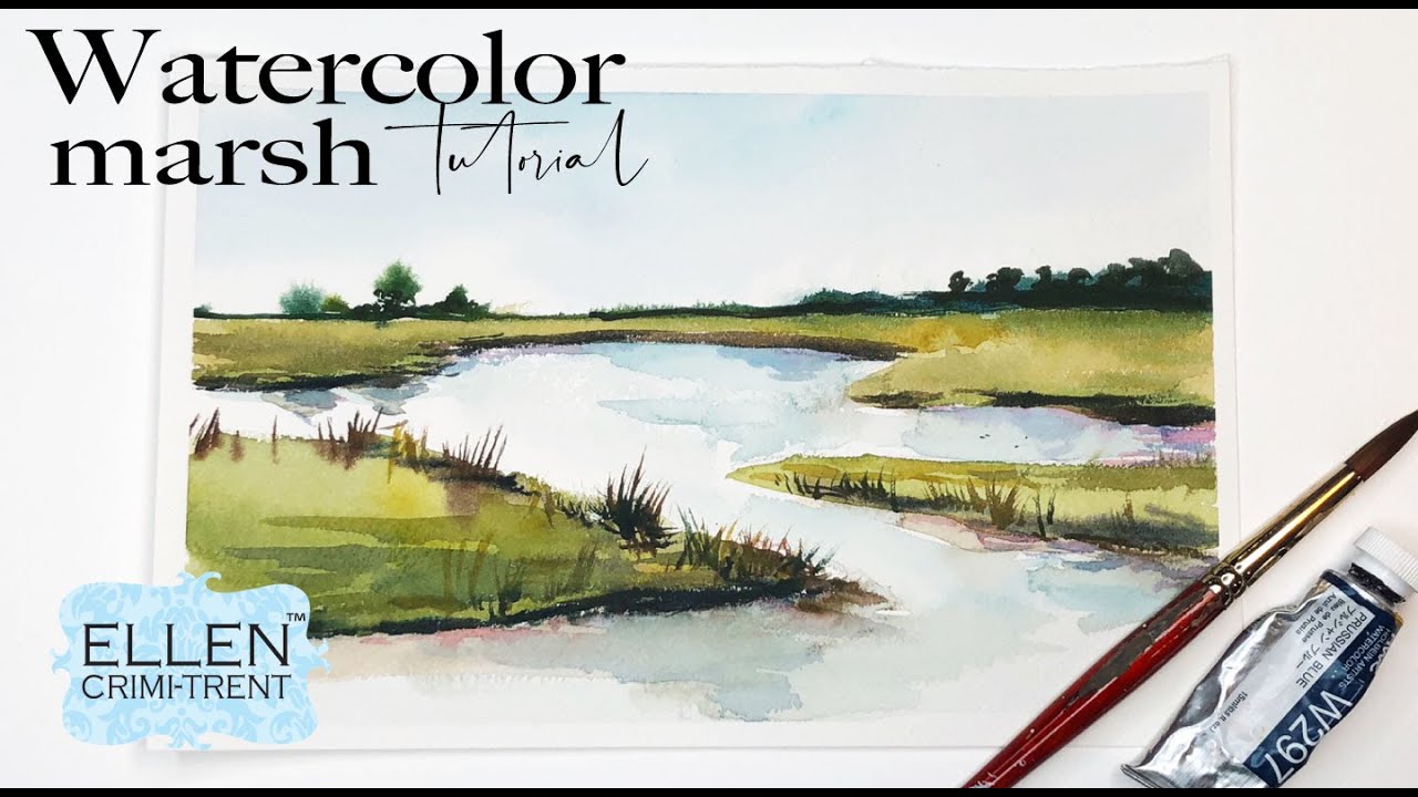 Simple Watercolor Landscape Tutorial - YouTube
