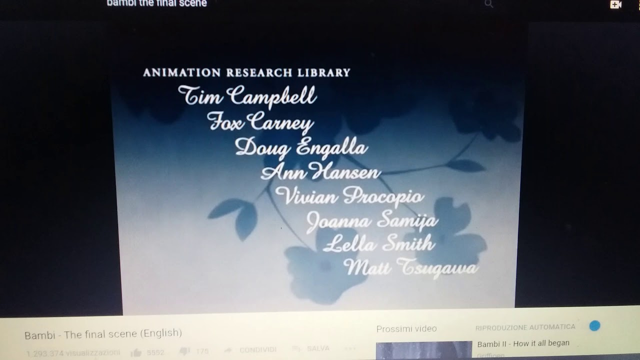Bambi (1942) End Credits - YouTube