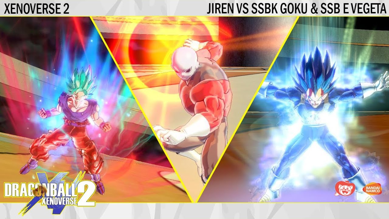 FULL POWER! SSB Kaioken Goku & SSB Evolution Vegeta vs Jiren ...