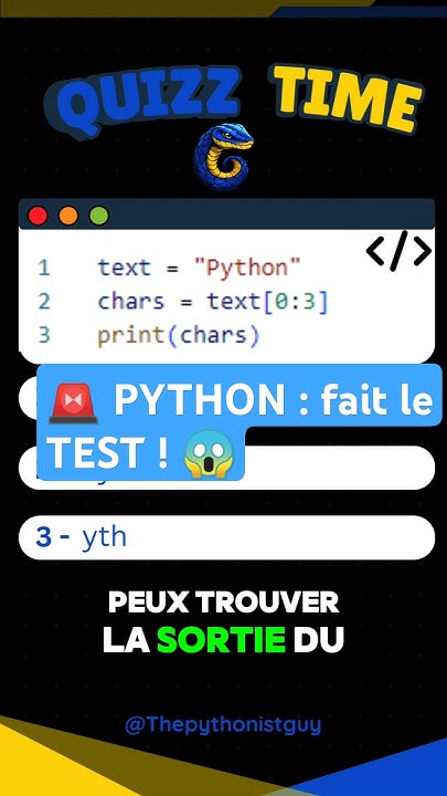 🚨 Quizz PYTHON, fait le TEST !! Code PYTHON pour apprendre☝️🧐 #python # ...