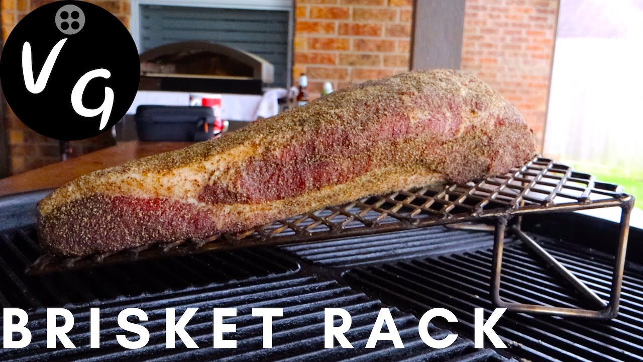 Custom Brisket Rack on the Weber Kettle Using The InkBird IBBQ-4T - YouTube