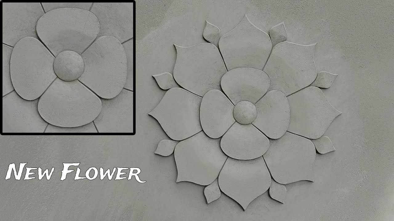 New flower design. cement flower sand and cement by-Rakesh babu - YouTube