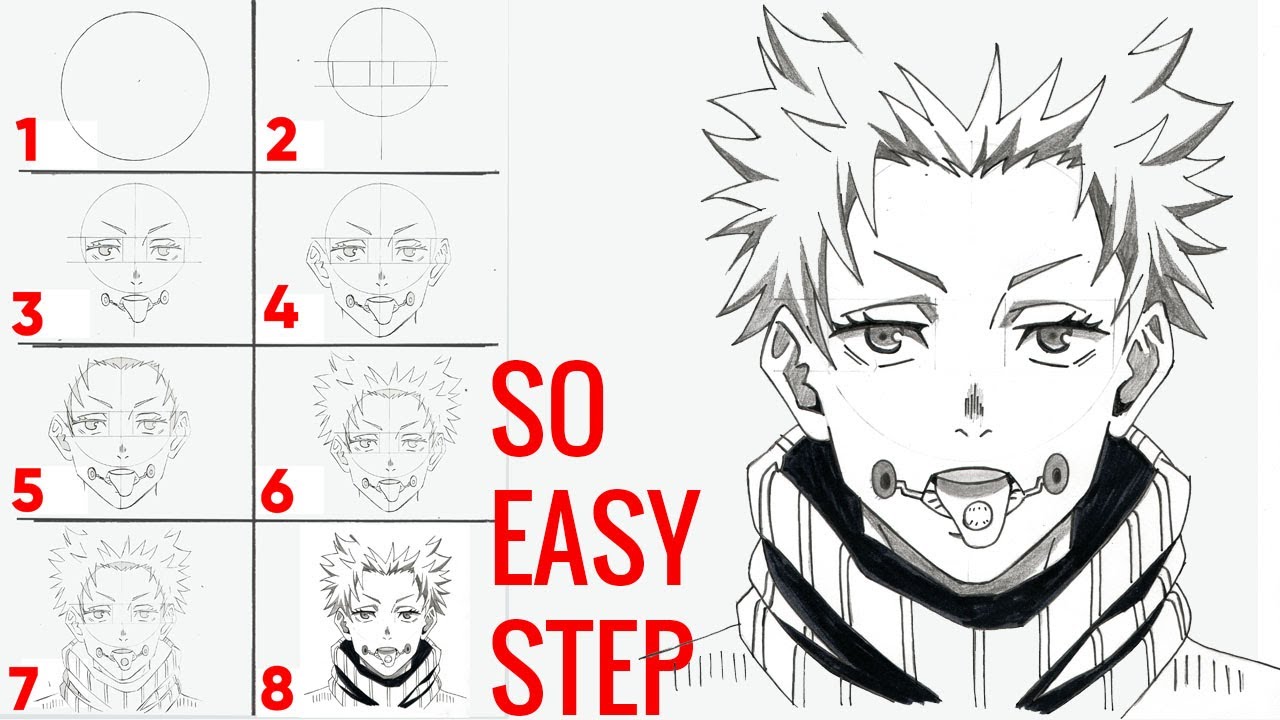 Anime Drawing | How to Draw Toge Inumaki Step by Step | Jujutsu Kaisen ...