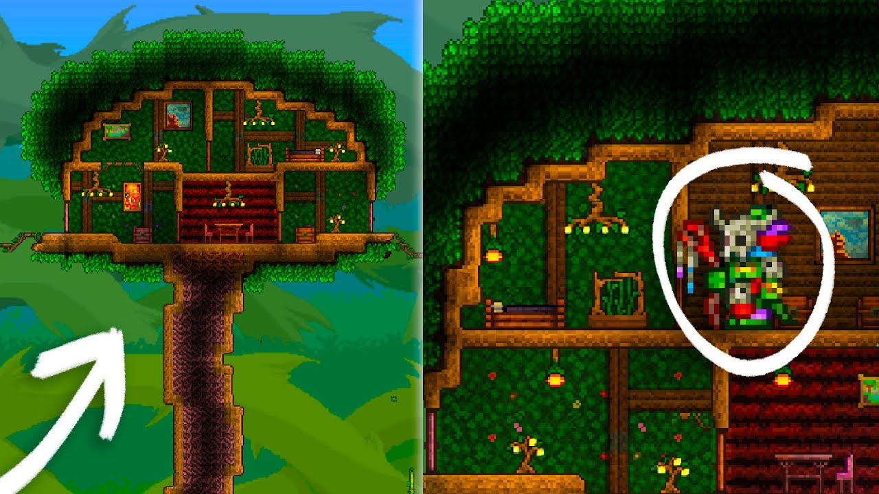 YOU DEFINITELY HAVE TO BUILD THIS HOUSE FOR WITCH DOCTOR IN TERRARIA ...