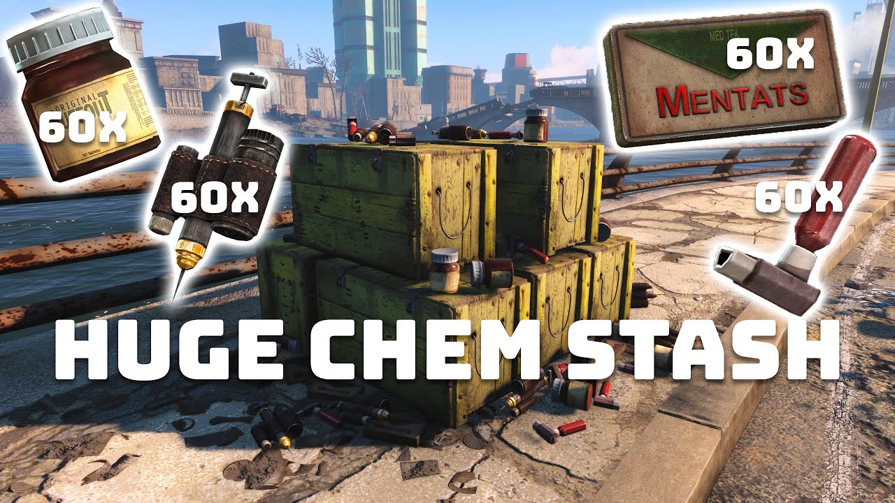 Fallout 4 GIANT Chem Stash (60 Jet, 60 Psycho, 60 Buffout, 60 Mentats ...