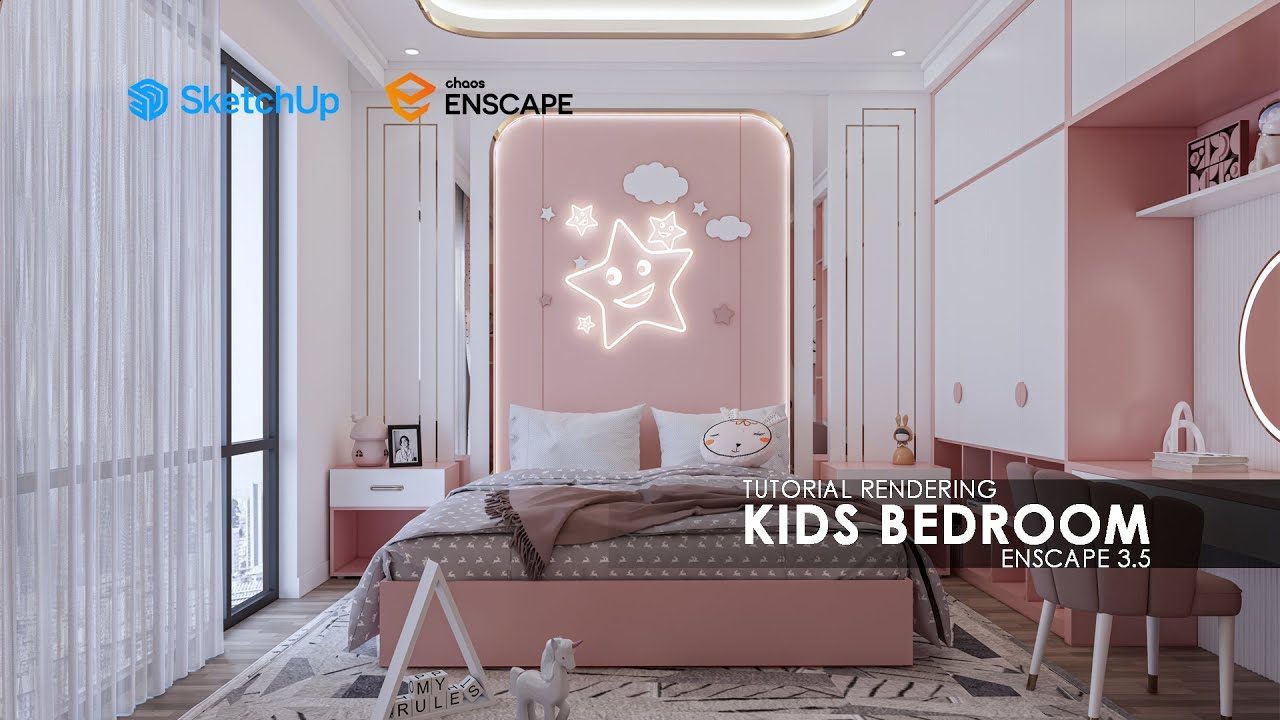 TUTORIAL : RENDERING KIDS BEDROOM DENGAN ENSCAPE 3.5 - YouTube