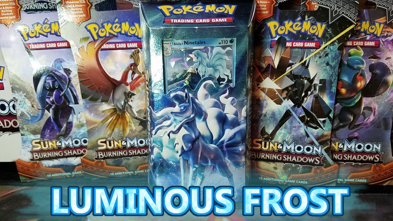 NEW POKEMON TCG BURNING SHADOWS LUMINOUS FROST THEME DECK + 4 BOOSTER ...