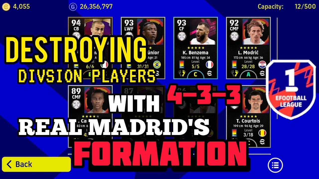 433 REAL MADRID Best Formations for Quick Counter | PES 2023 ...
