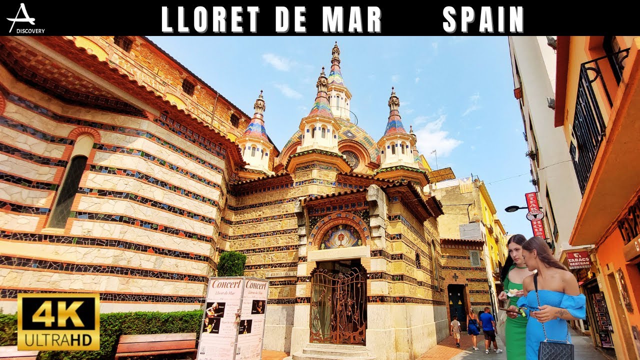 Lloret de Mar, Costa Brava // Old Town and Shopping District // Walking ...