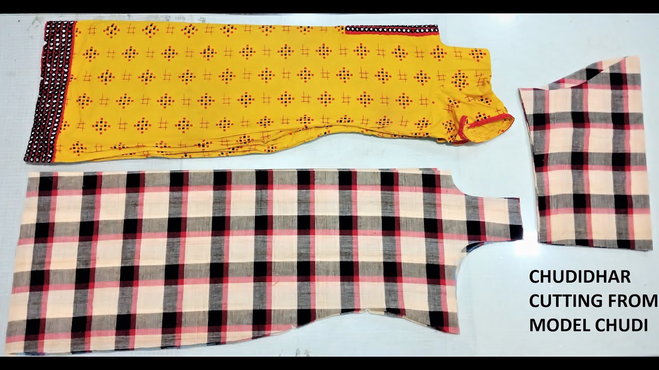 CHUDIDHAR TOP CUTTING FROM MODEL CHUDI FOR BEGINNERS || அளவு சுடிதார் ...