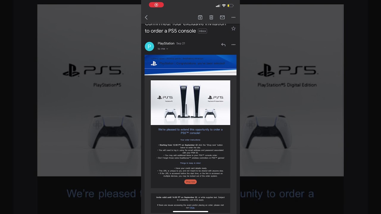 PS5 Email was able to get the email but accidentally clicked link ONCE ...