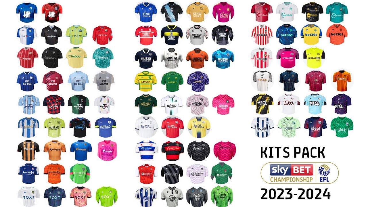 KITS PACK EFL SKY BET CHAMPIONSHIP 2023-2024 PES 2017 - YouTube