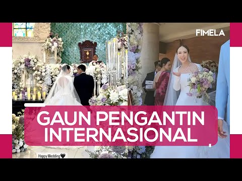Potret Elegan Pamela Bowie Dibalut Gaun Ala Pengantin Internasional saat Menikah