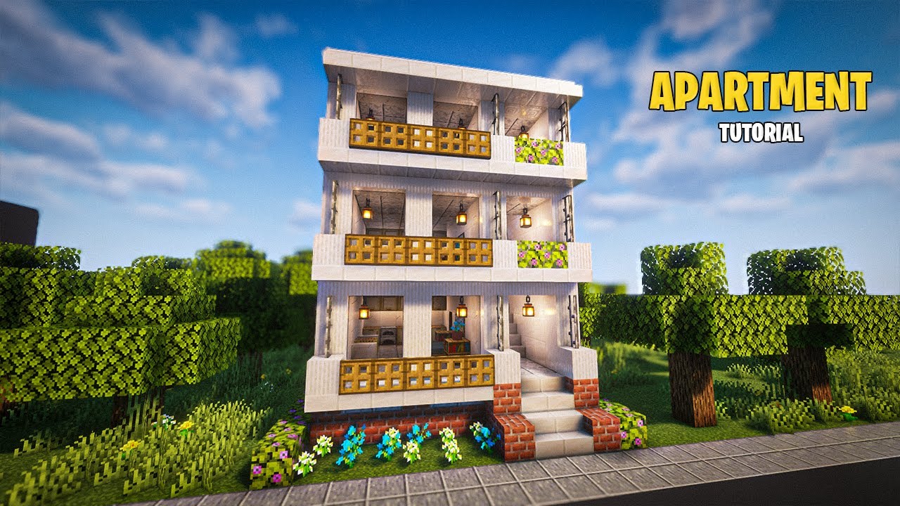 Minecraft apartment building tutorial - YouTube