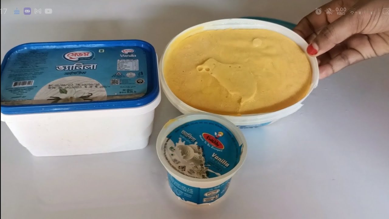 ঘরে থাকা আম ও দুধ দিয়ে তৈরী ম্যাংগ আইসক্রিম রেসিপি।Mango Ice-cream ...