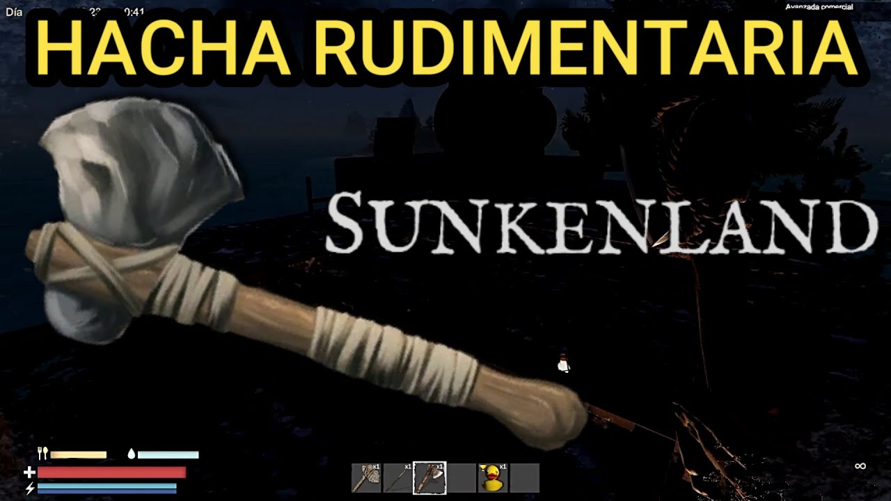 Como hacer el HACHA RUDIMENTARIA en Sunkenland ️ - YouTube