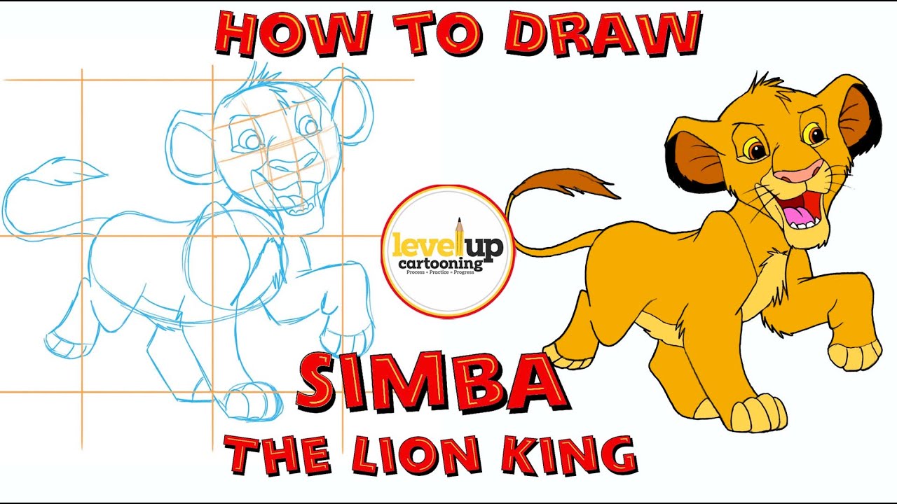 Draw Young Simba Lion King - YouTube