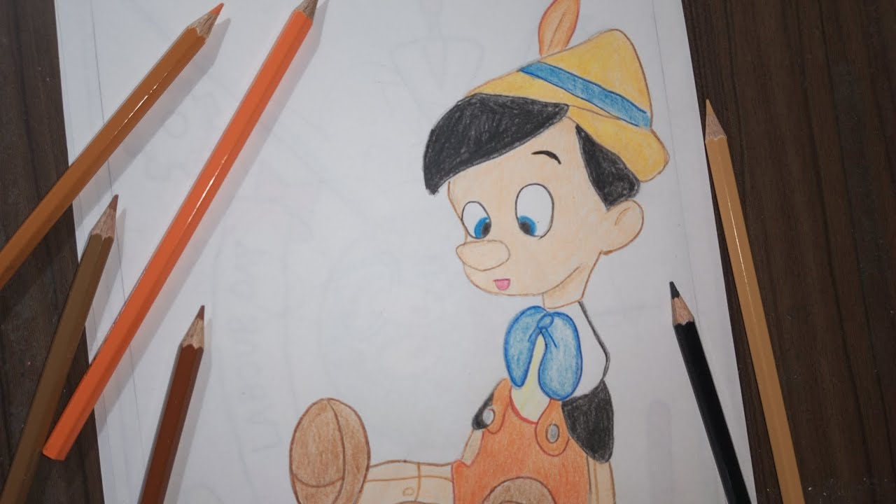 How To Draw Pinocchio 🤥 | Disney Character Drawing | Pencil Color ...