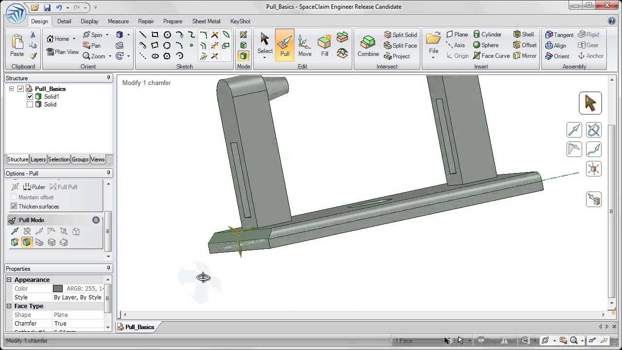 SpaceClaim Pull Basics Tutorial - YouTube