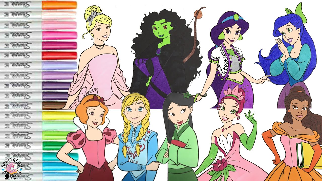 Disney Princess Makeover Coloring Book Compilation Wicked Powerpuff ...