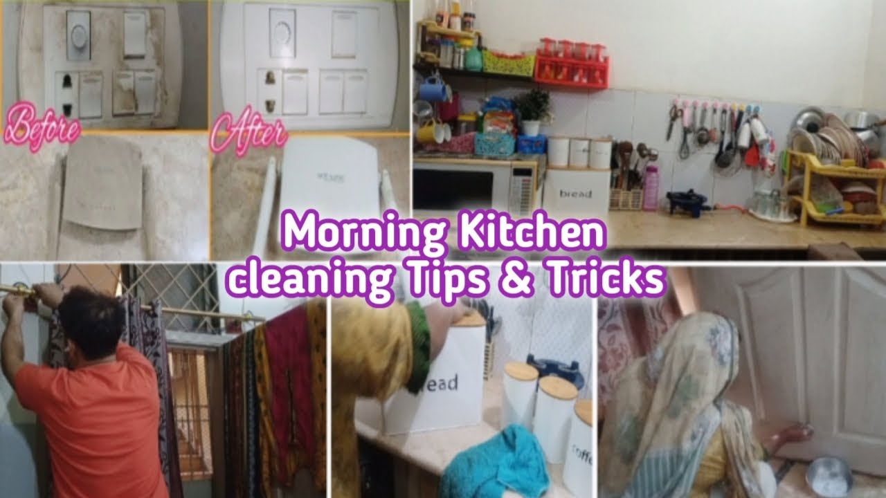 Morning Kitchen cleaning Routine | kitchen cleaning Tips and Tricks ...