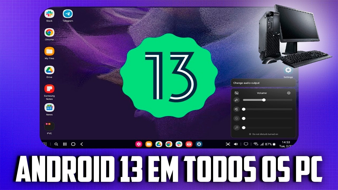 ANDROID 13 ESTÁVEL PRA PC🤯! Instalação direta no lugar do WINDOWS em PC ...