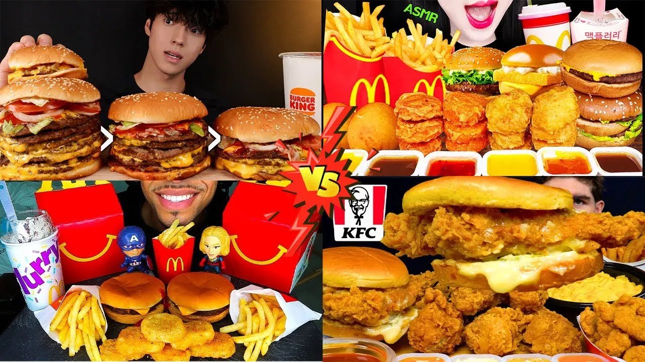 ASMR Fast Food Mukbang Compilation | Fast Food Asmr | Satisfying eating ...