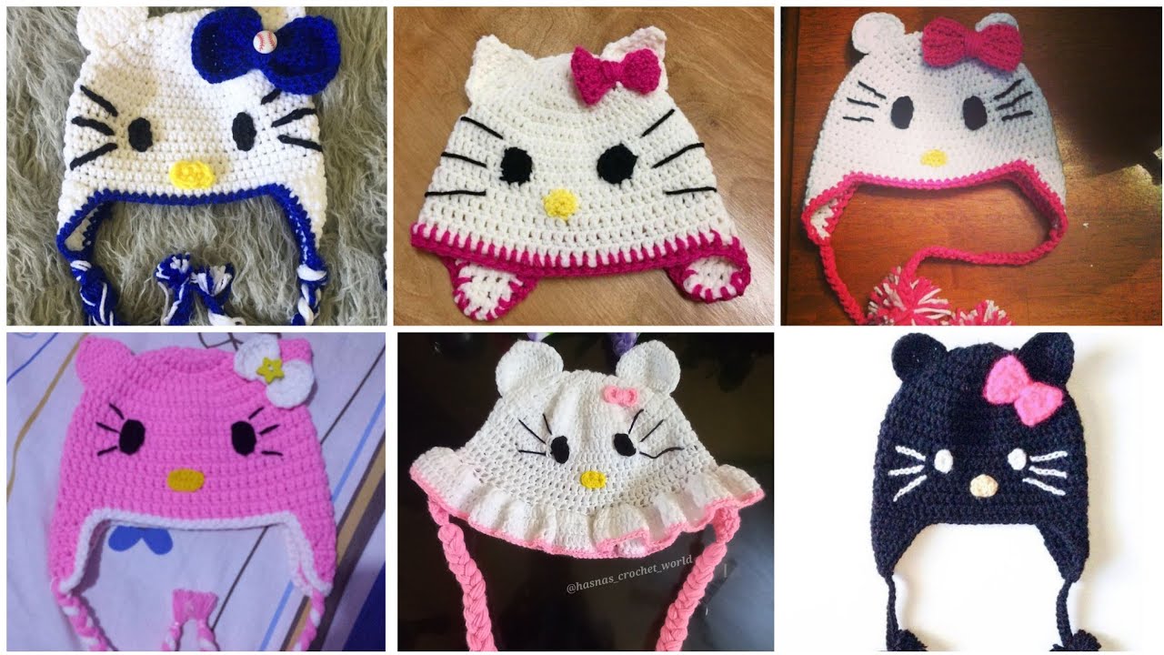 crochet hello kitty hat free patterns/Beatiful crochet hello kitty hat ...