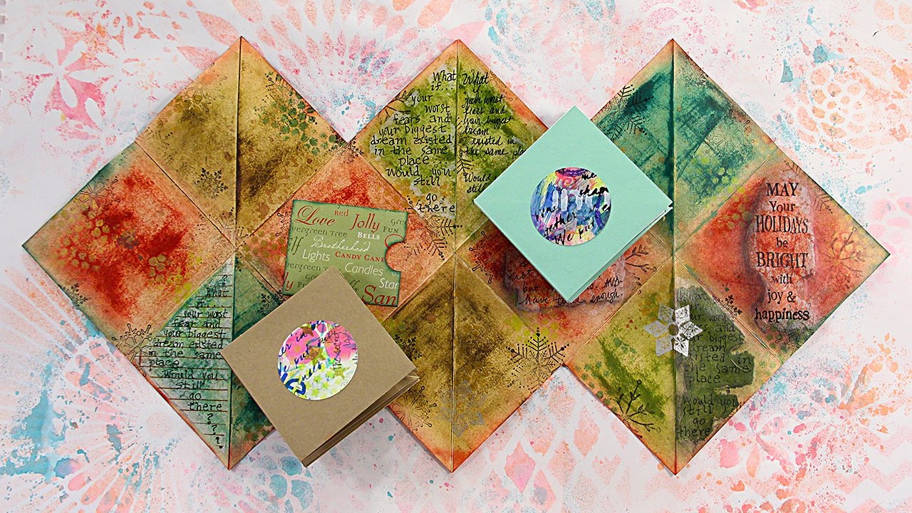 How to Create a Mixed Media Squash-Fold Card or 1 Page Book with Barb ...