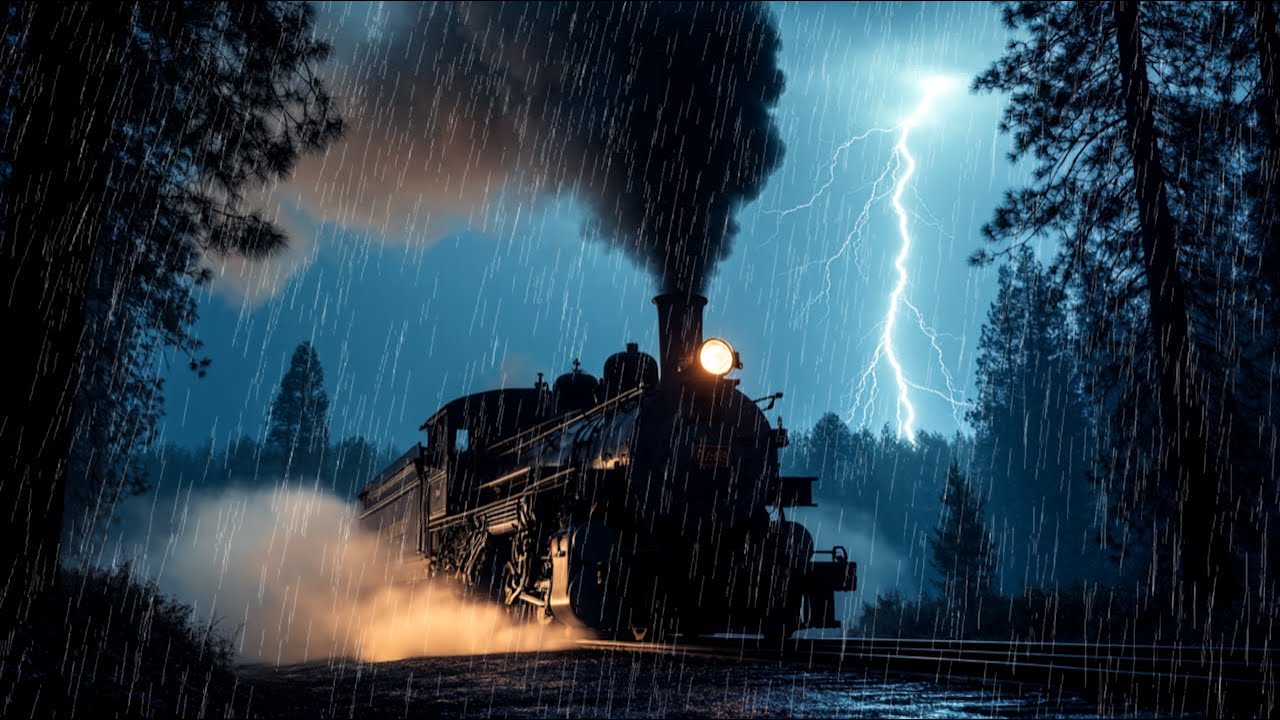 Old Train🚂 Train Journey Through Thunderstorm. 99% cure chronic ...